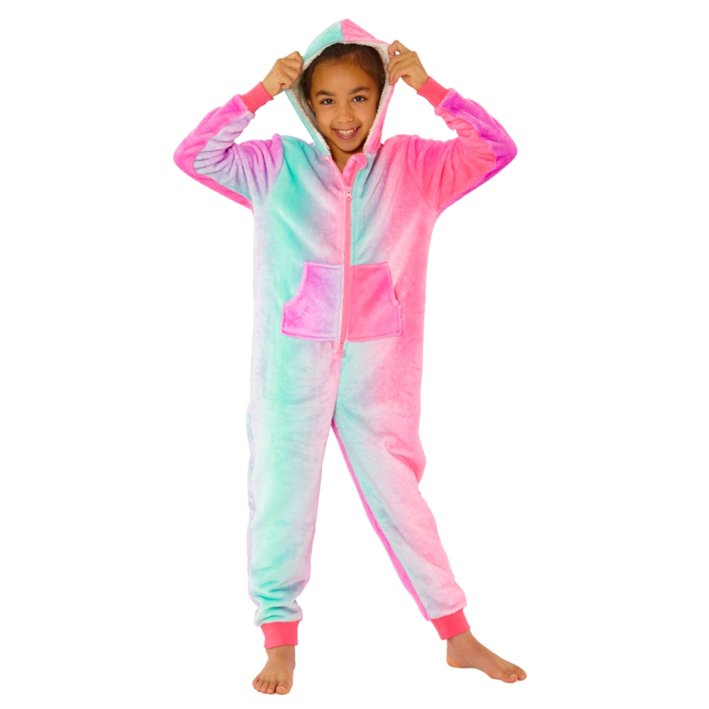 Unisex Neon Rainbow Ombre Print Onesie | Kids Onesies