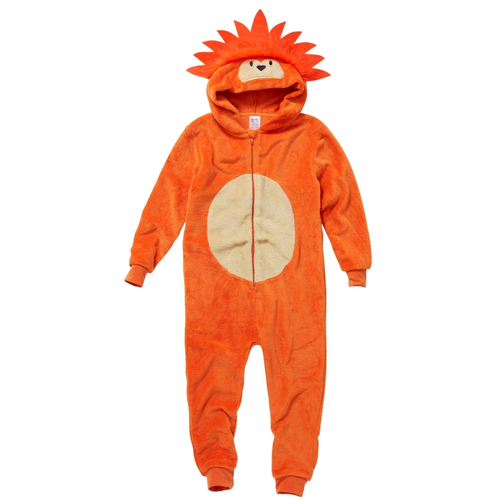 Childs Orange Hooded Novelty Lion Onesie | Kids Onesies