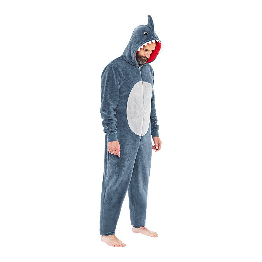 Adult Grey Novelty Shark Onesie | Kids Onesies